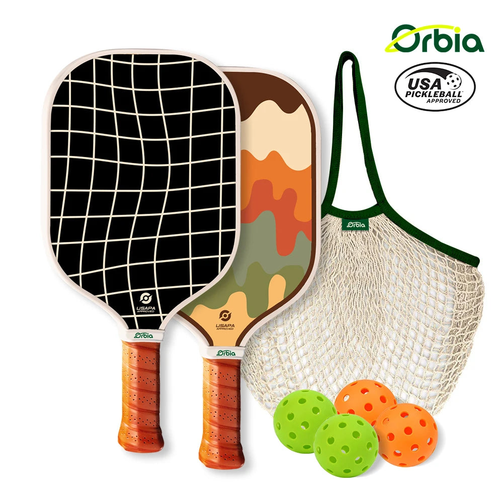 Orbia Pickleball Set – Durable Glass Fiber Paddles with PP Honeycomb C ...
